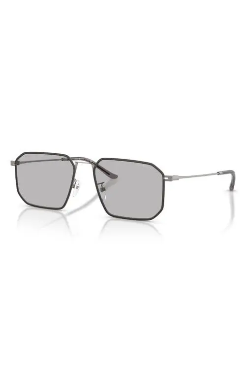 Emporio Armani 58mm Octagon Sunglasses - Matte Gunmetal/dark Grey