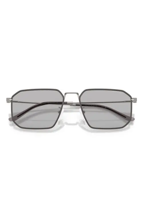 Emporio Armani 58mm Octagon Sunglasses - Matte Gunmetal/dark Grey