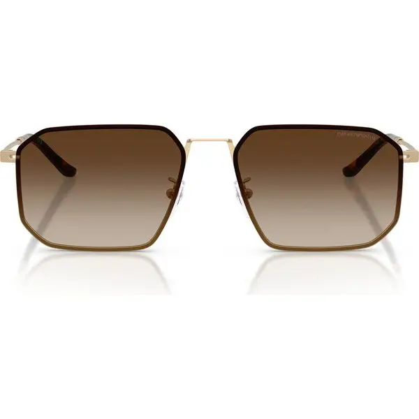 Emporio Armani 58mm Octagon Sunglasses - Pale Gold/gradient Brown