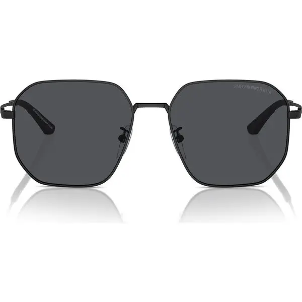 Emporio Armani 57mm Octagon Sunglasses - Matte Black/dark Grey