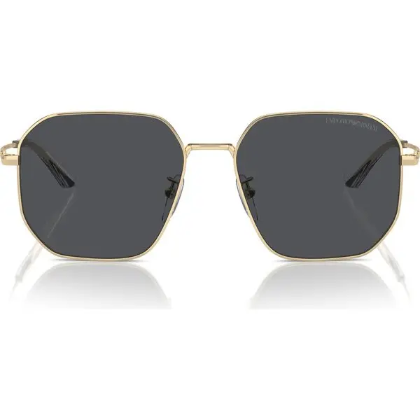 Emporio Armani 57mm Octagon Sunglasses - Shiny Pale Gold/dark Grey