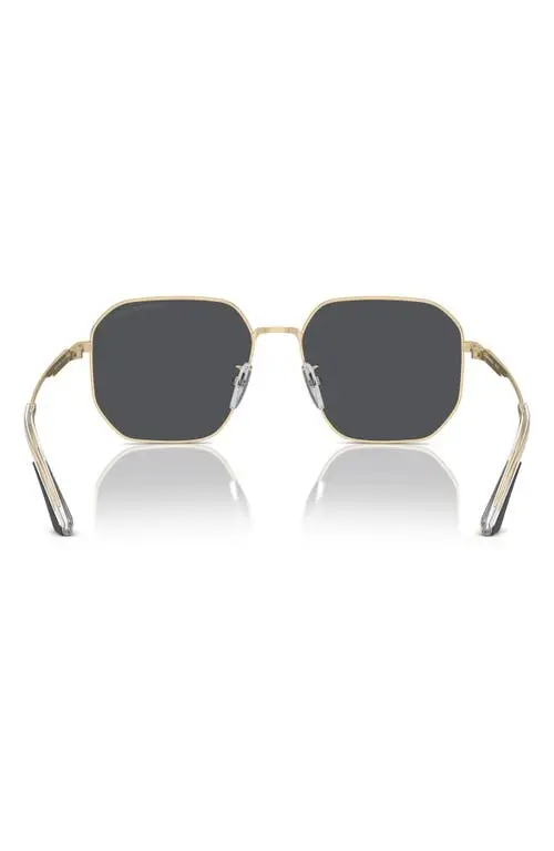 Emporio Armani 57mm Octagon Sunglasses - Shiny Pale Gold/dark Grey