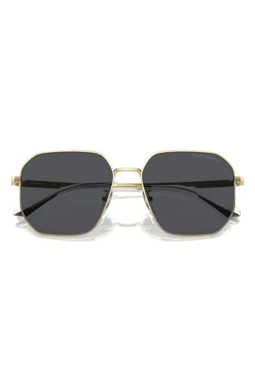 Emporio Armani 57mm Octagon Sunglasses - Shiny Pale Gold/dark Grey