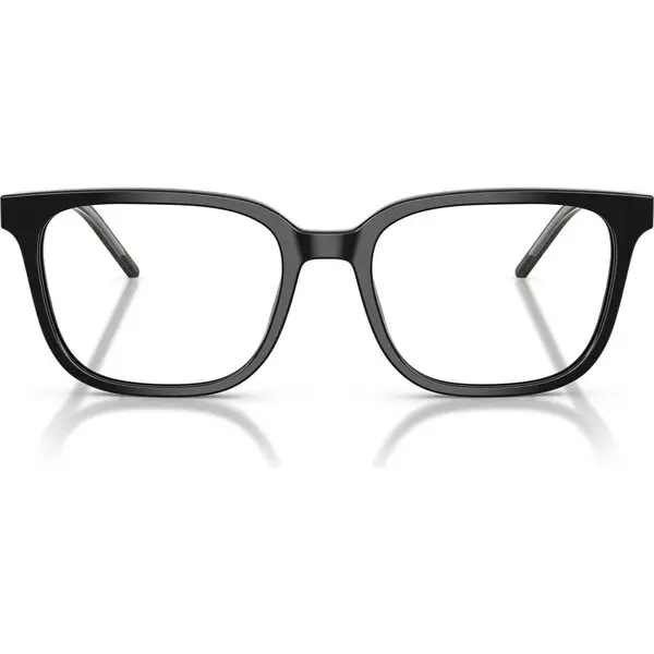 Emporio Armani 54mm Square Optical Glasses - Shiny Black /demo Lens