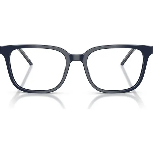 Emporio Armani 54mm Square Optical Glasses - Shiny Blue/demo Lens