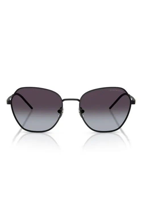 Emporio Armani 55mm Irregular Sunglasses - Matte Black/grey Gradient