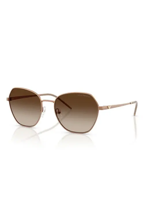 Emporio Armani 55mm Irregular Sunglasses - Matte Tundra/brown Gradient