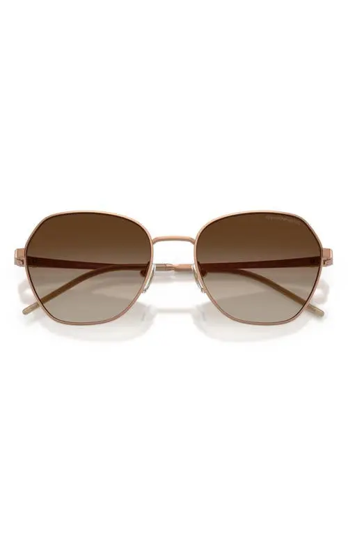 Emporio Armani 55mm Irregular Sunglasses - Matte Tundra/brown Gradient