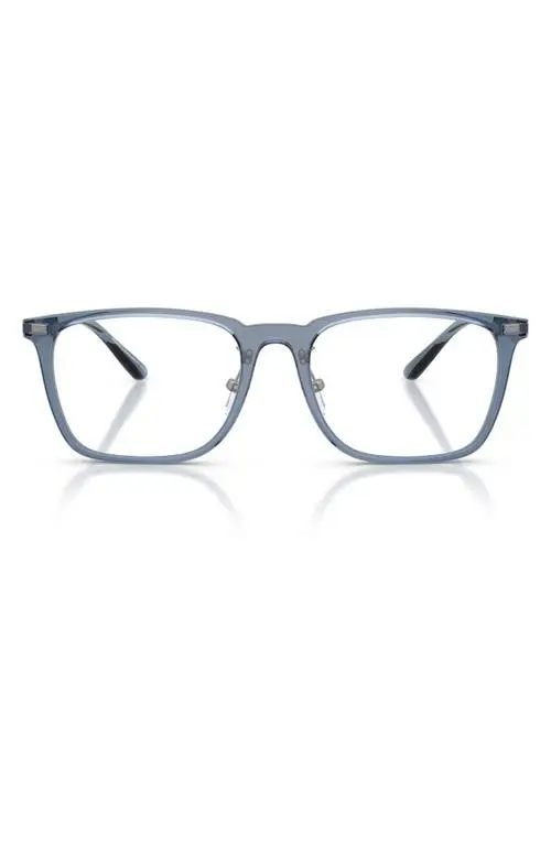Emporio Armani 55mm Pillow Optical Eyeglasses - Shiny Blue/demo Lens
