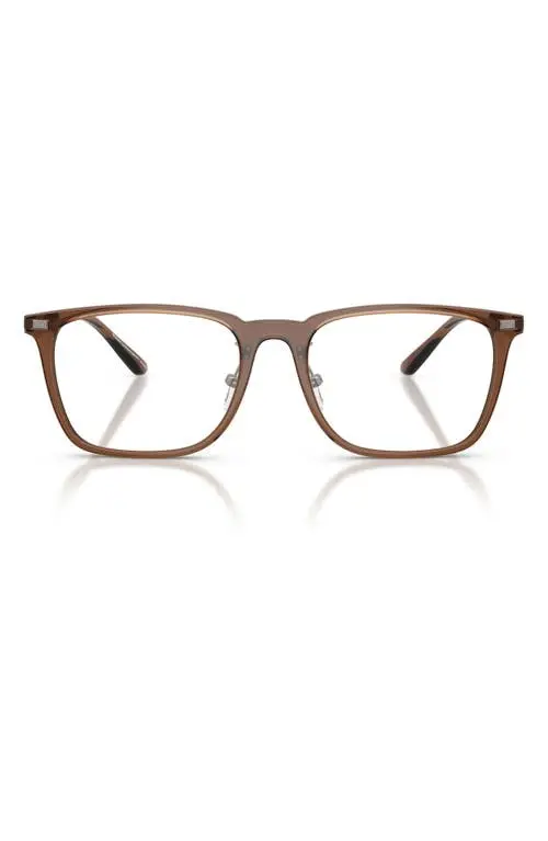 Emporio Armani 55mm Pillow Optical Eyeglasses - Shiny Brown/demo Lens