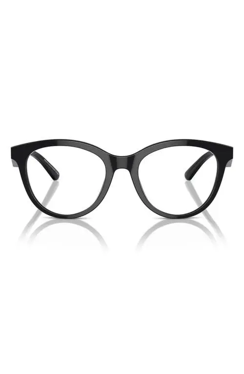 Emporio Armani 52mm Cat Eye Optical Glasses - Shiny Black/demo Lens