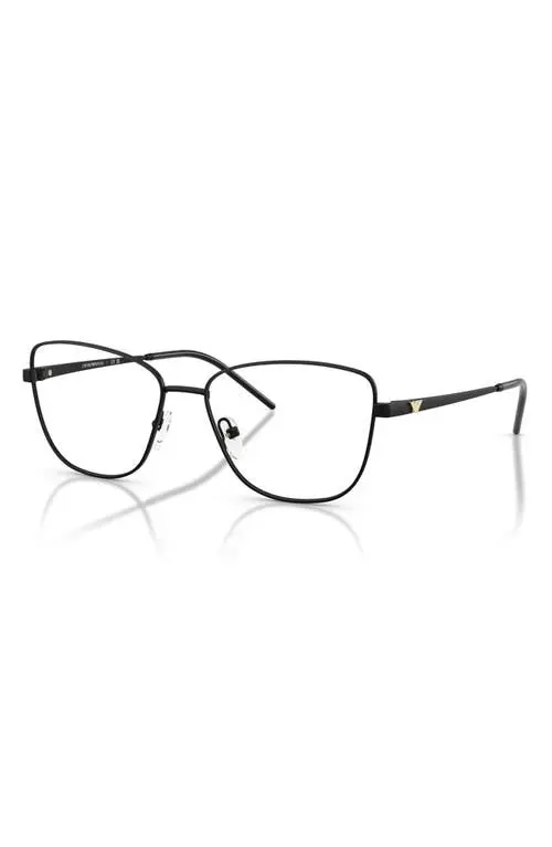 Emporio Armani 55mm Irregular Optical Glasses - Matte Black/demo Lens