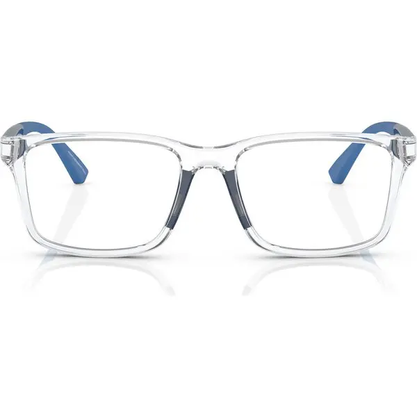 Emporio Armani 50mm Pillow Optical Glasses - Crystal/demo Lens