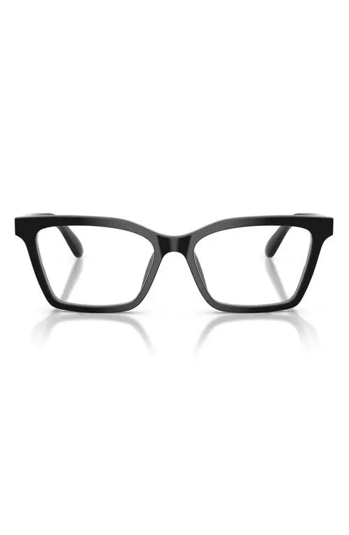 Emporio Armani 54mm Butterfly Eyeglasses - Shiny Black/demo Lens