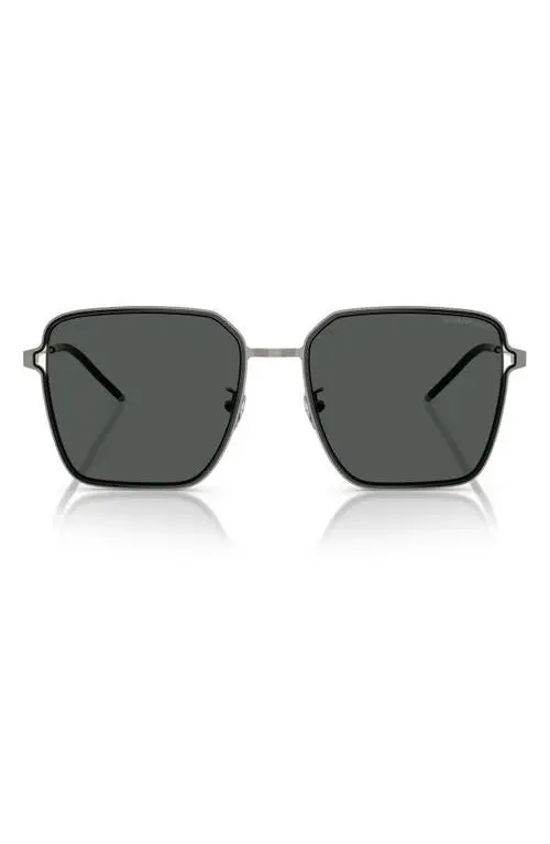 Emporio Armani 57mm Square Full Rim Sunglasses - Gunmetal/black/dark Grey