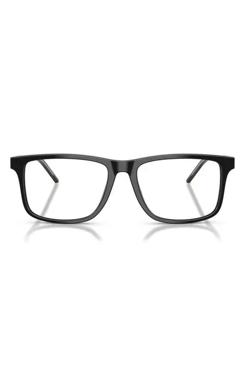 Emporio Armani 55mm Square Optical Glasses - Shiny Black/demo Lens
