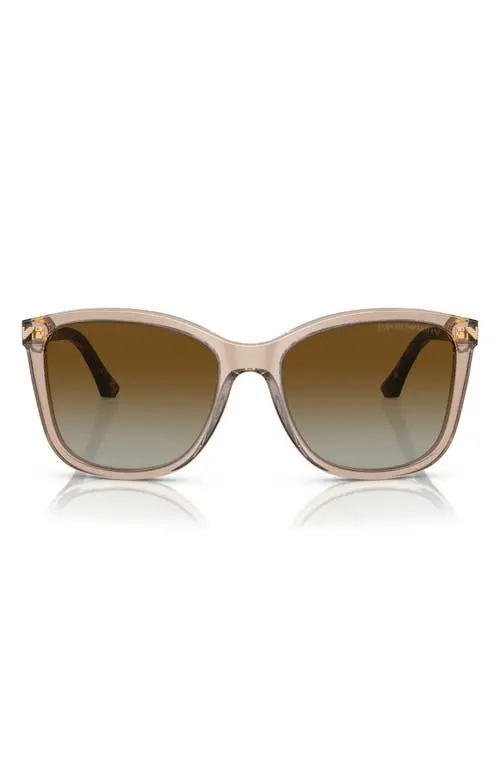 Emporio Armani 56mm Square Sunglasses - Tundra/gradient Brown Polar