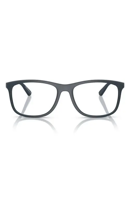Emporio Armani 53mm Pillow Optical Glasses - Matte Dark Blue/demo Lens