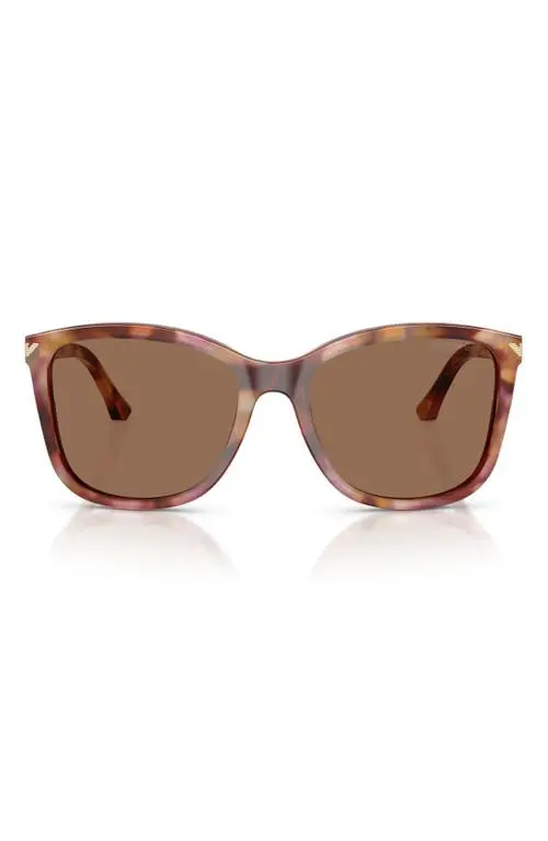 Emporio Armani 56mm Square Frame Sunglasses - Shiny Havana Red/dark Brown