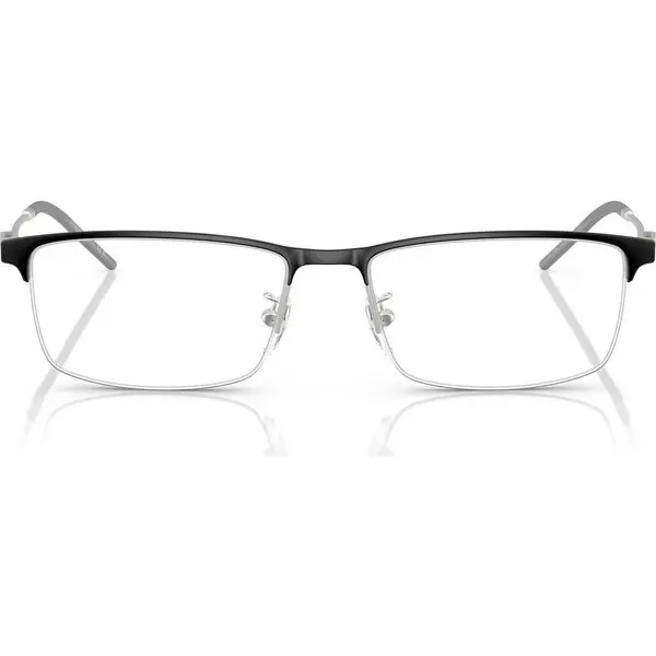 Emporio Armani 57mm Rectangle Optical Glasses - Black/silver/demo Lens