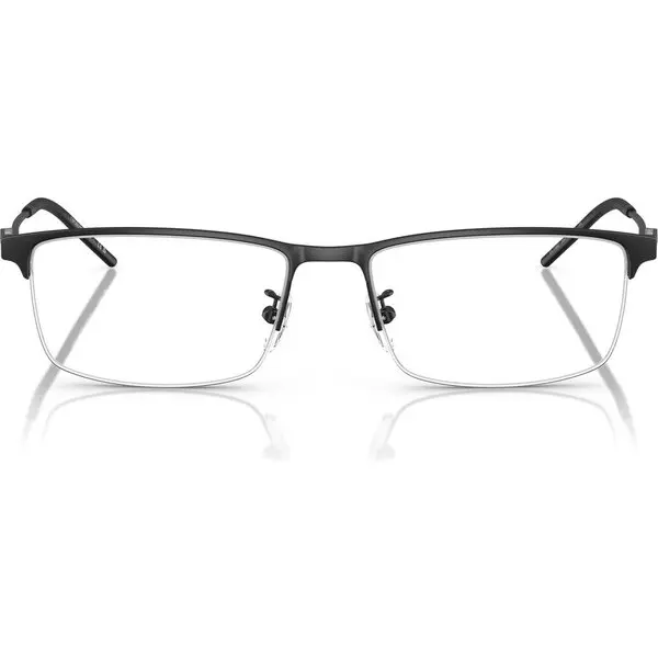 Emporio Armani 57mm Rectangle Optical Glasses - Matte Black/demo Lens