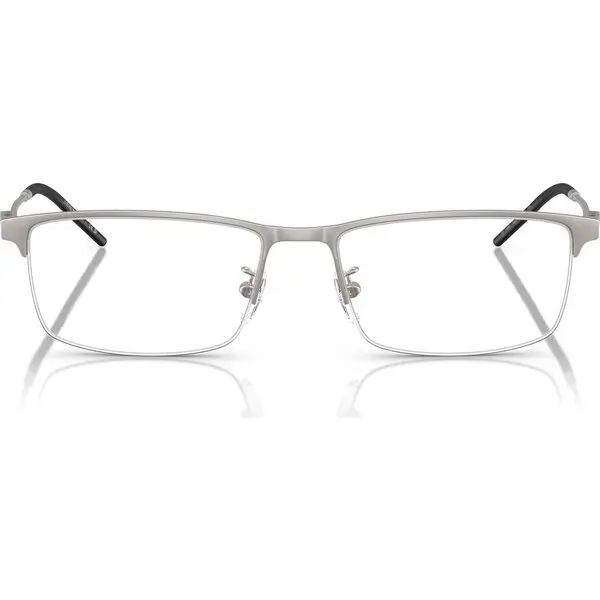 Emporio Armani 57mm Rectangle Optical Glasses - Matte Gunmetal/demo Lens