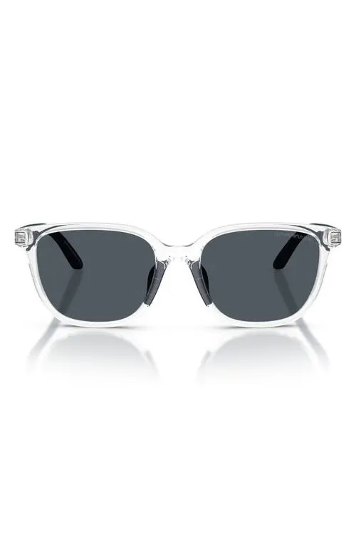 Emporio Armani 49mm Pillow Sunglasses - Shiny Crystal/dark Grey