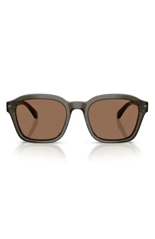 Emporio Armani 54mm Irregular Sunglasses - Shiny Grey/dark Brown