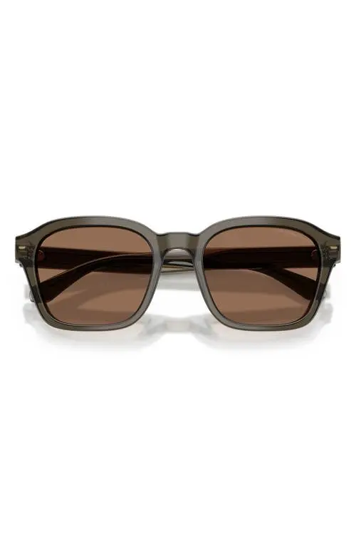 Emporio Armani 54mm Irregular Sunglasses - Shiny Grey/dark Brown