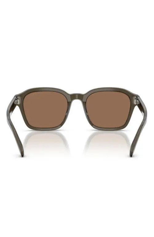 Emporio Armani 54mm Irregular Sunglasses - Shiny Grey/dark Brown