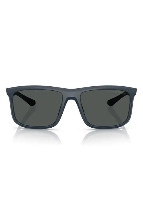 Emporio Armani 57mm Square Sunglasses - Matte Blue/dark Grey