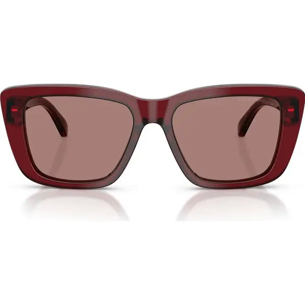 Emporio Armani 54mm Cat Eye Sunglasses - Shiny Bordeaux/light Brown