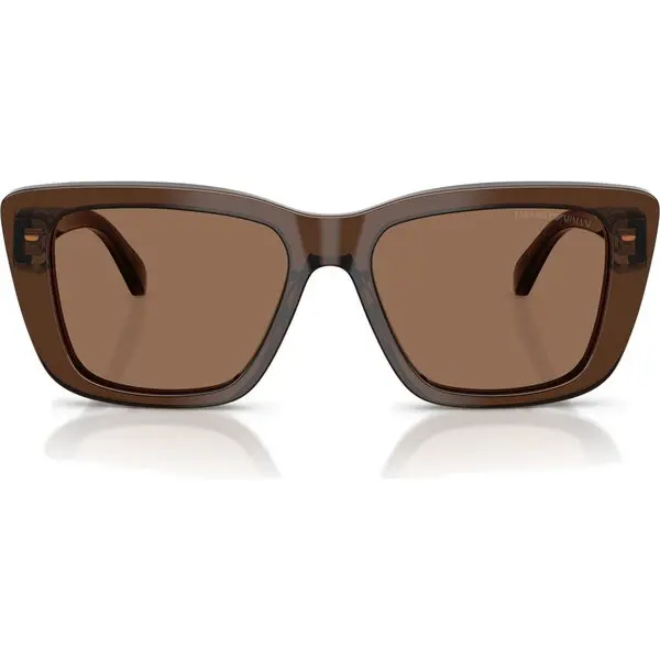 Emporio Armani 54mm Cat Eye Sunglasses - Shiny Brown/dark Brown