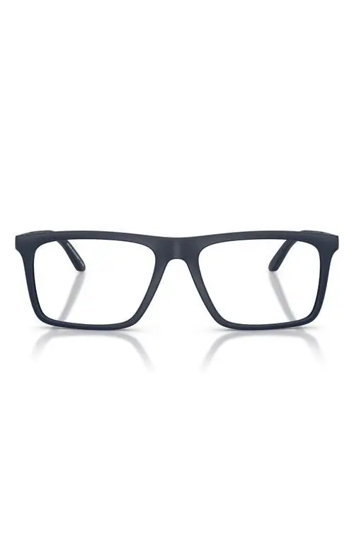 Emporio Armani 53mm Square Optical Glasses - Matte Blue/demo Lens