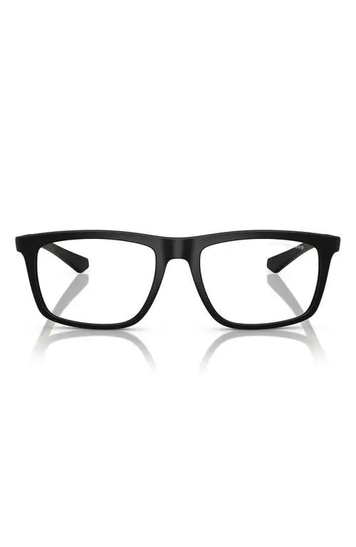 Emporio Armani 55mm Square Eyeglasses - Matte Black/clear