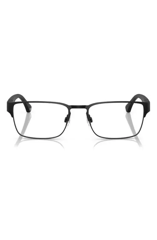 Emporio Armani 57mm Square Full Rim Eyeglasses - Matte Black/demo Lens