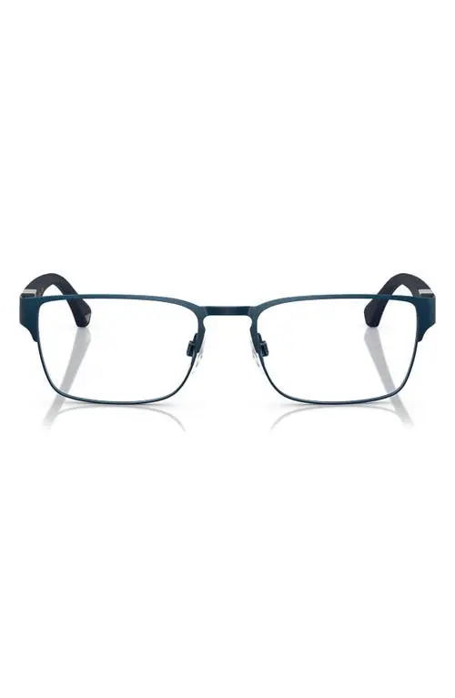 Emporio Armani 57mm Square Full Rim Eyeglasses - Matte Blue/demo Lens