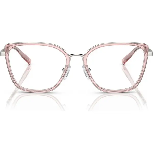 Emporio Armani 52mm Cat Eye Optical Glasses - Silver/pink/demo Lens
