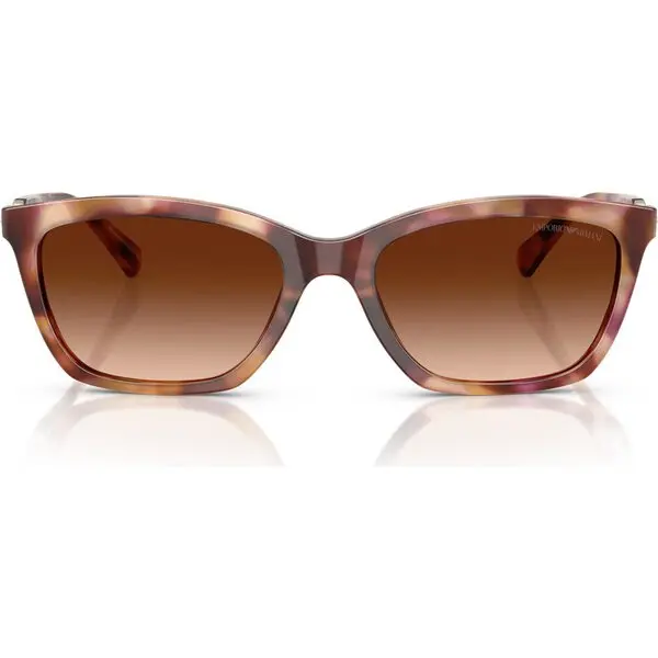 Emporio Armani 56mm Cat Eye Sunglasses - Havana Red/gradient Brown