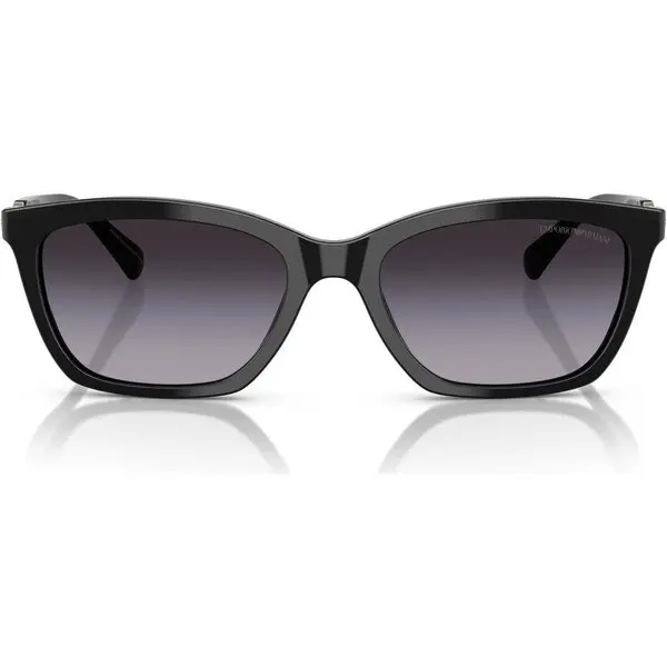 Emporio Armani 56mm Cat Eye Sunglasses - Shiny Black/grey Gradient