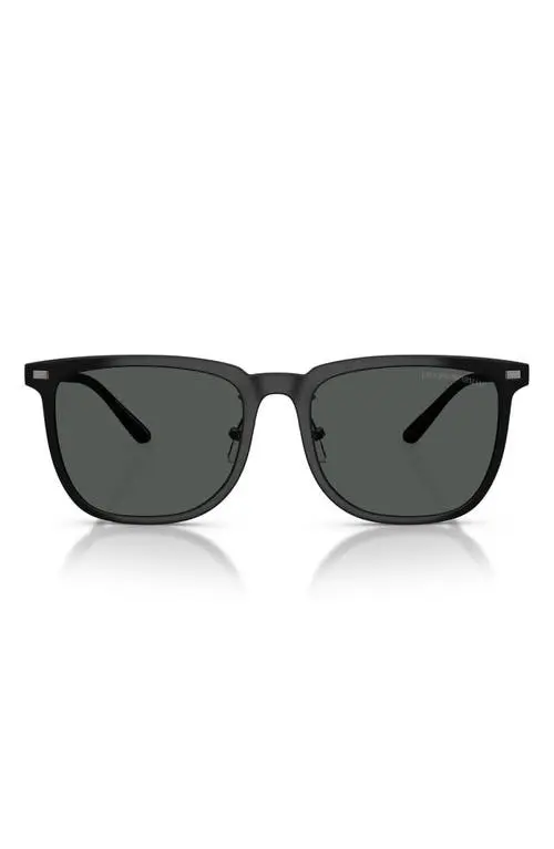 Emporio Armani 56mm Irregular Sunglasses - Matte Black/dark Grey