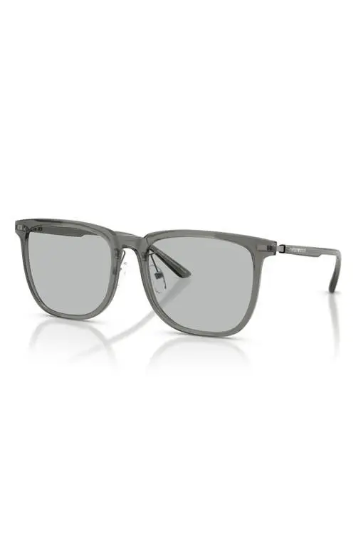 Emporio Armani 56mm Irregular Sunglasses - Shiny Grey/light Grey