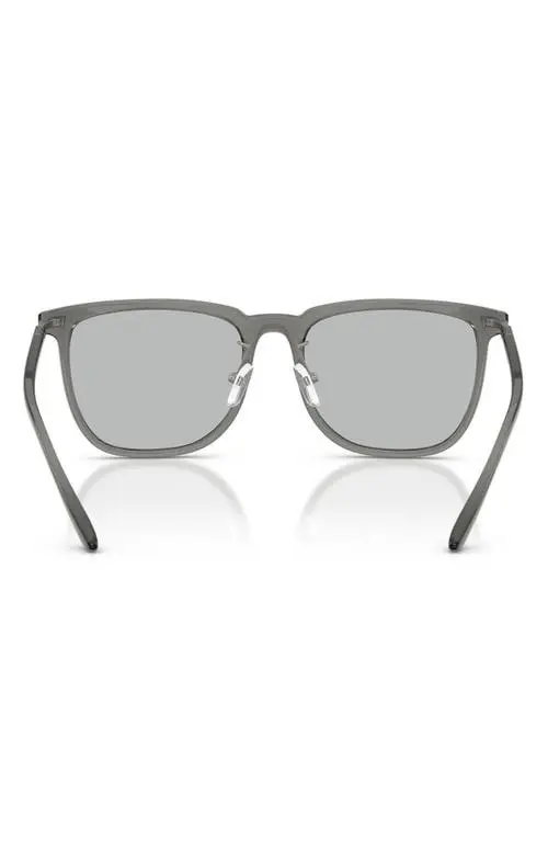 Emporio Armani 56mm Irregular Sunglasses - Shiny Grey/light Grey