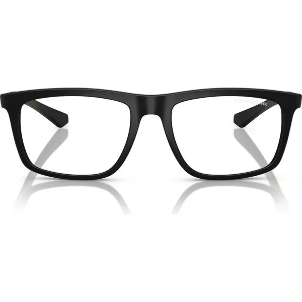 Emporio Armani 53mm Square Eyeglasses - Matte Black/clear