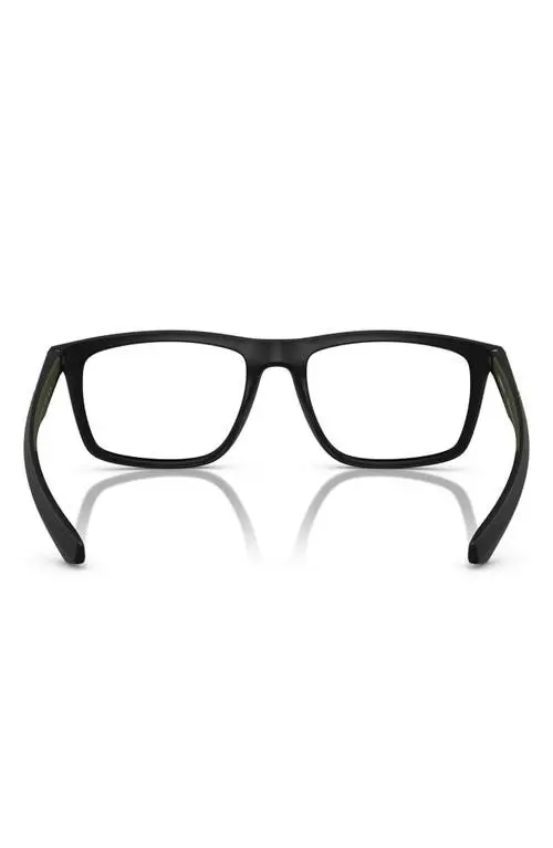 Emporio Armani 53mm Square Eyeglasses - Matte Black/clear