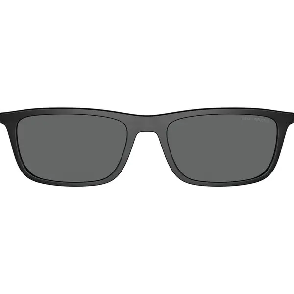 Emporio Armani 55mm Rectangular Sunglasses - Matte Black/dark Grey