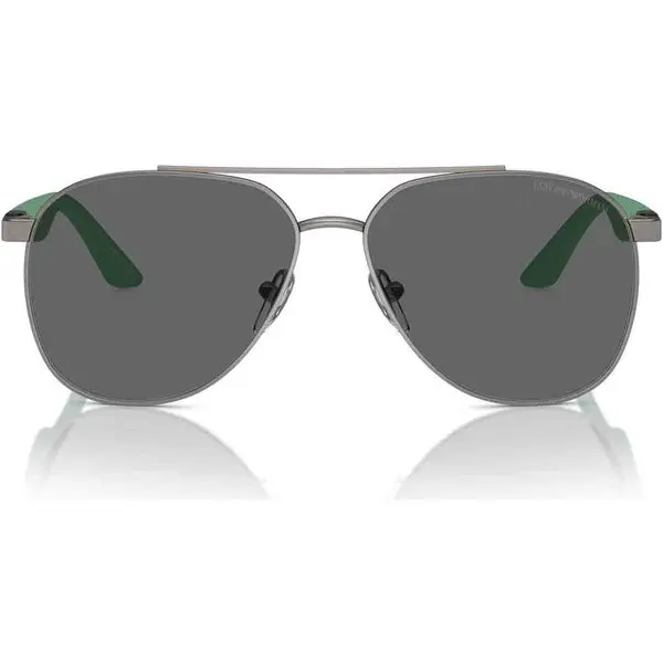 Emporio Armani 53mm Aviator Sunglasses - Matte Gunmetal/dark Grey