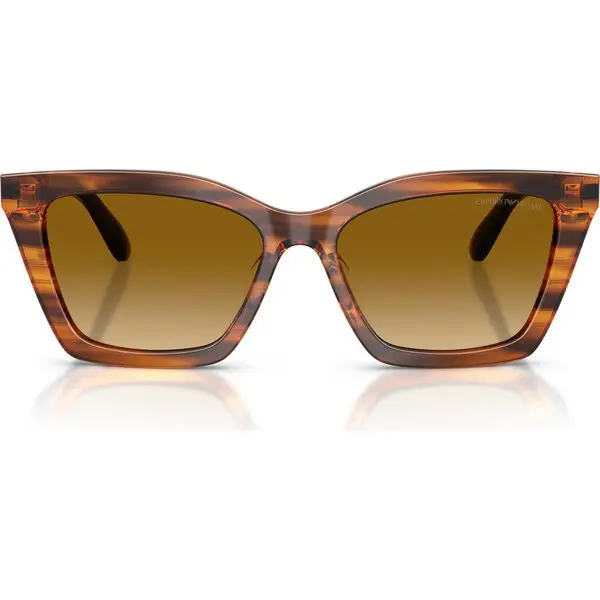 Emporio Armani 54mm Butterfly Sunglasses - Striped Yellow/yellow