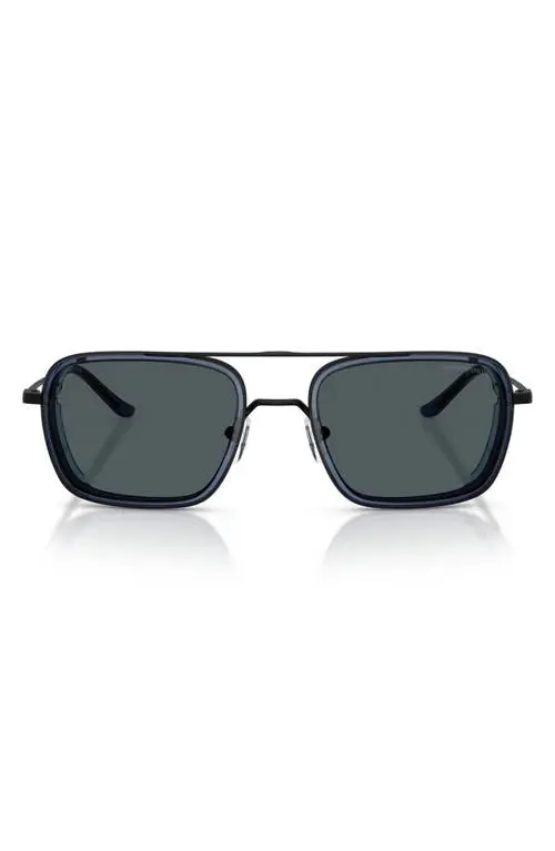 Emporio Armani 54mm Square Sunglasses - Matte Black/blue