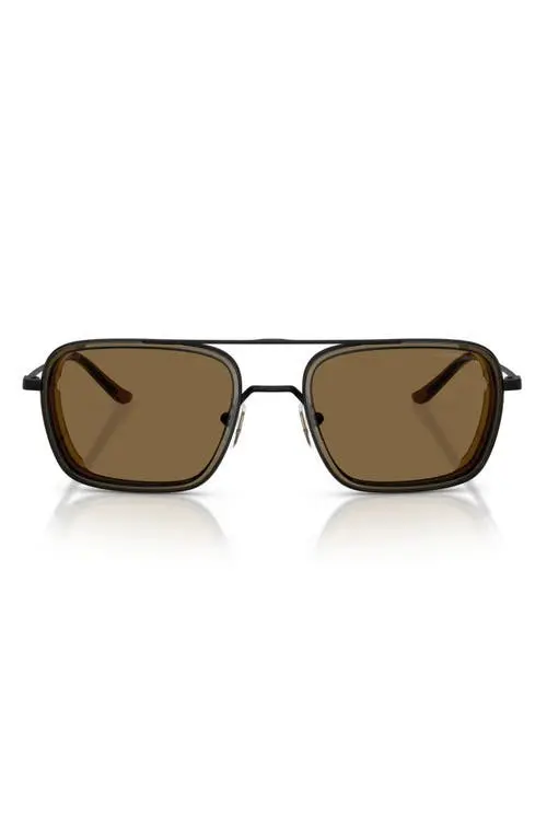 Emporio Armani 54mm Square Sunglasses - Matte Black/dark Green